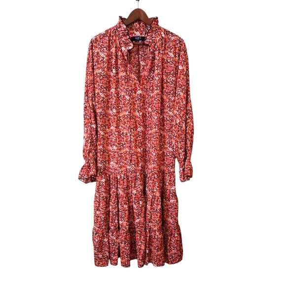 o.p.t | Dresses | Opt Long Sleeve Floral Red Maxi Dress2 | Poshmark